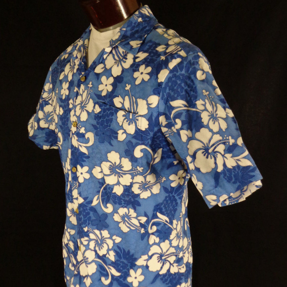 RJC | Shirts | Vintage Rjc Blue Cotton Floral Hawaiian Shirt Xl | Poshmark